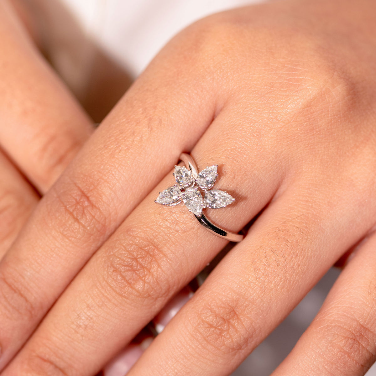 The Petal Bloom: Pear Diamond Statement Ring – STARDUST DIAMONDS